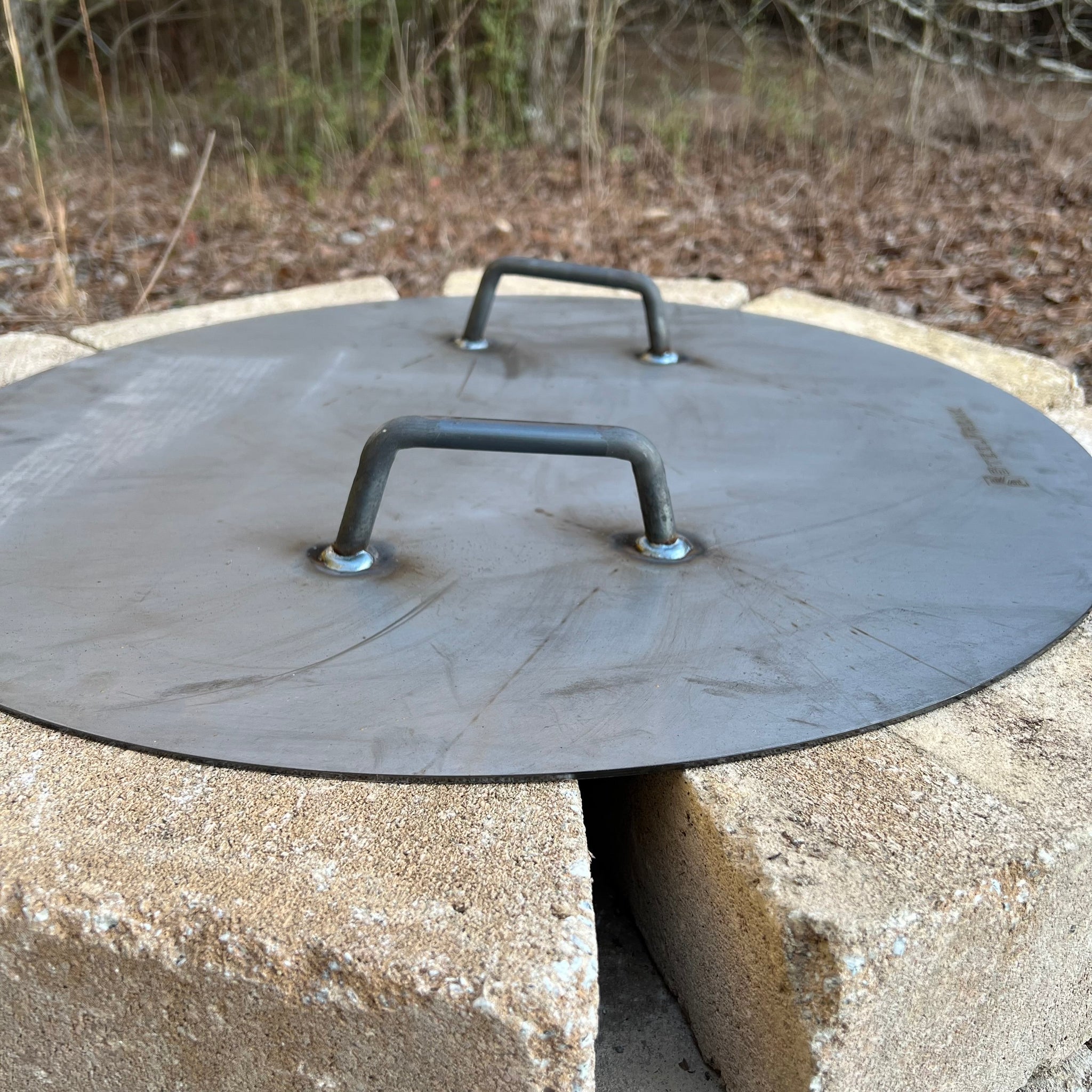 Heavy Duty Raw Steel Round Fire Pit Cover Lid – SteelFreak